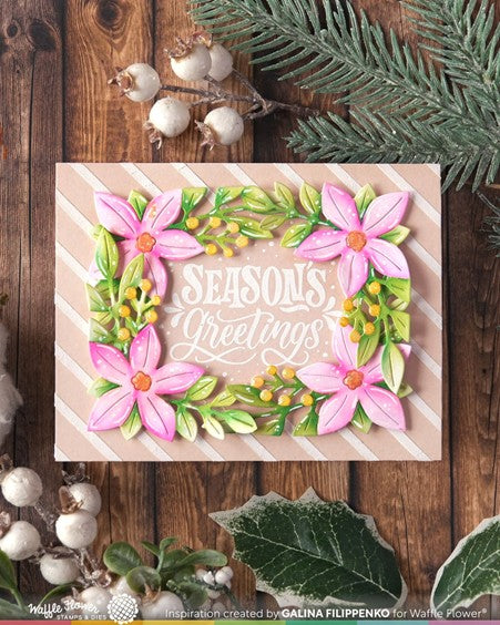 Waffle Flower - Poinsettia Frame stencil set – Michelle's Cards & Stamps