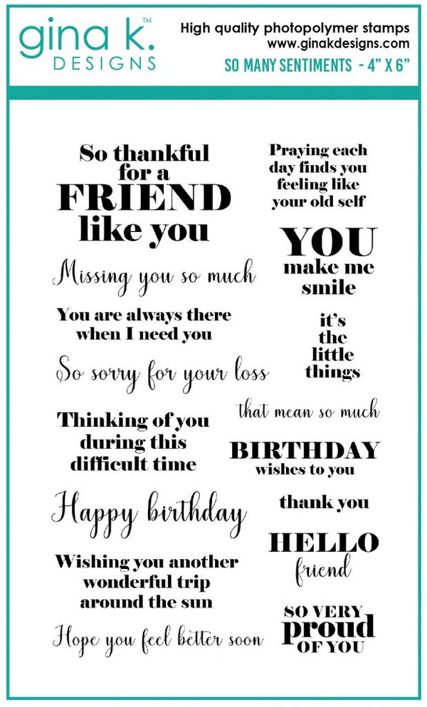 Gina K Designs - So Many Sentiments stamp set* – Michelle's Cards & Stamps
